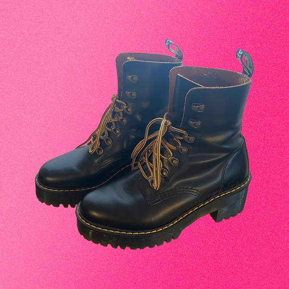 Dr. Martens | Shoes | Leona Vintage Smooth Leather Heeled Boots Doc ...